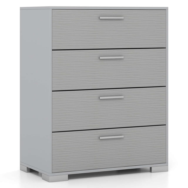 Costway 4 Drawer Storage Cabinet with Metal Legs & Handles Anti ...