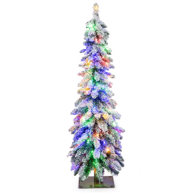 4 Ft Pre Lit Flocked Christmas Tree