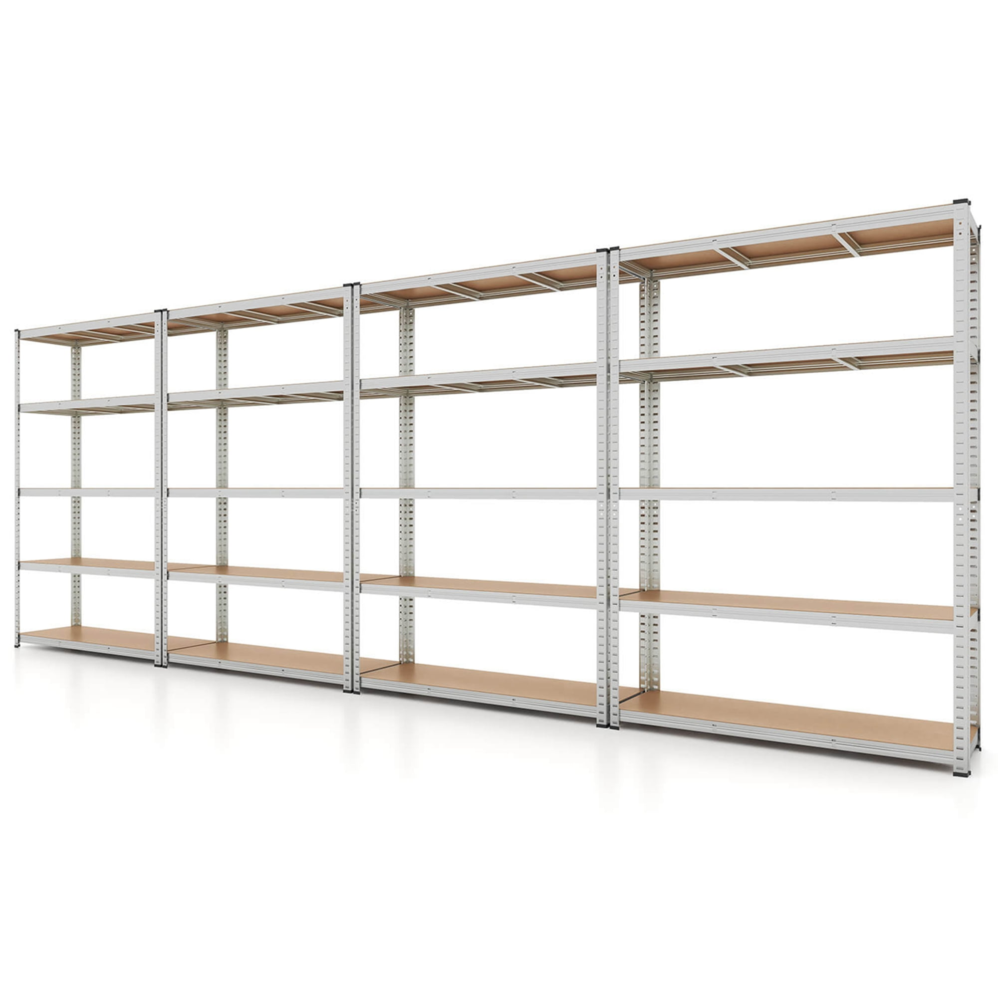 Costway 4 PCS 5 Tier Adjustable Garage Shelving Unit with 2200 lbs Max ...