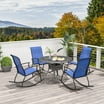 W WARMHOL Outdoor Wicker Rocking Chair with Thickened Cushions, All ...