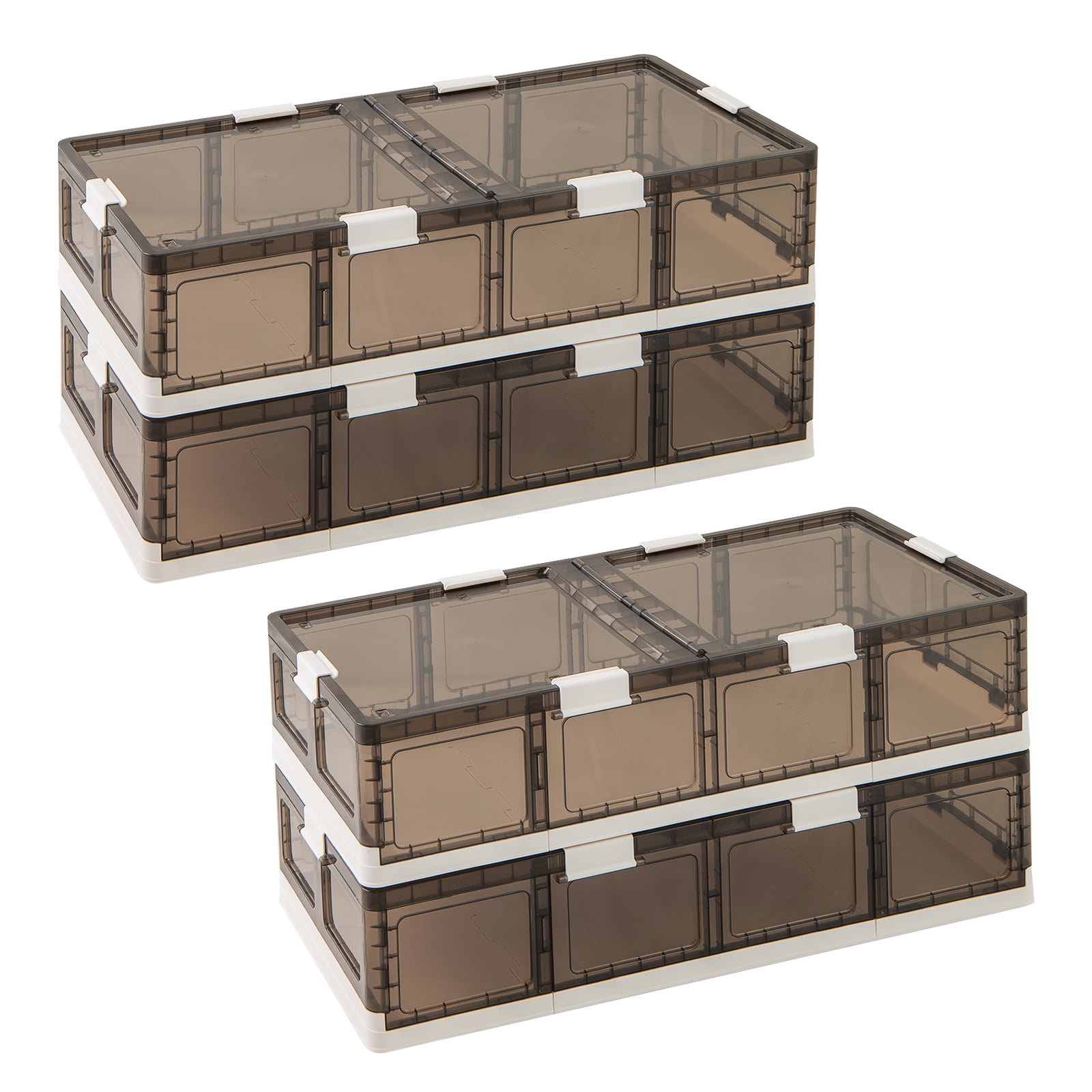 Costway 4 Pack 26.5 Gal Under Bed Storage Containers with Wheels Double ...