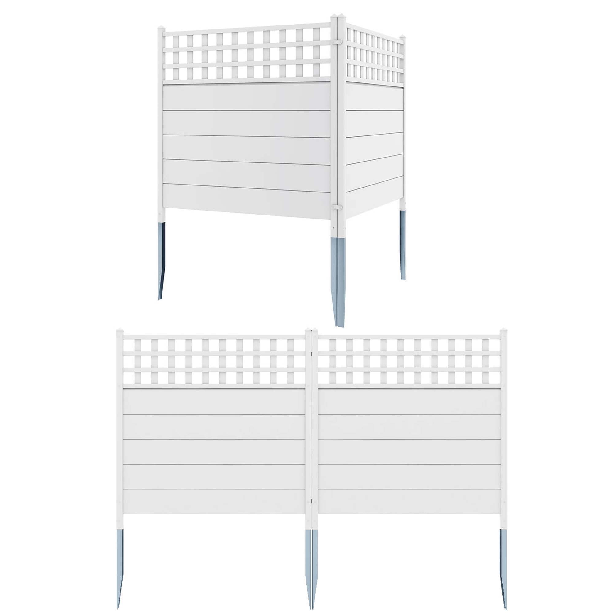 Costway 4 Pack 45" x 45" Air Conditioner Fence Panels with Metal Ground ...
