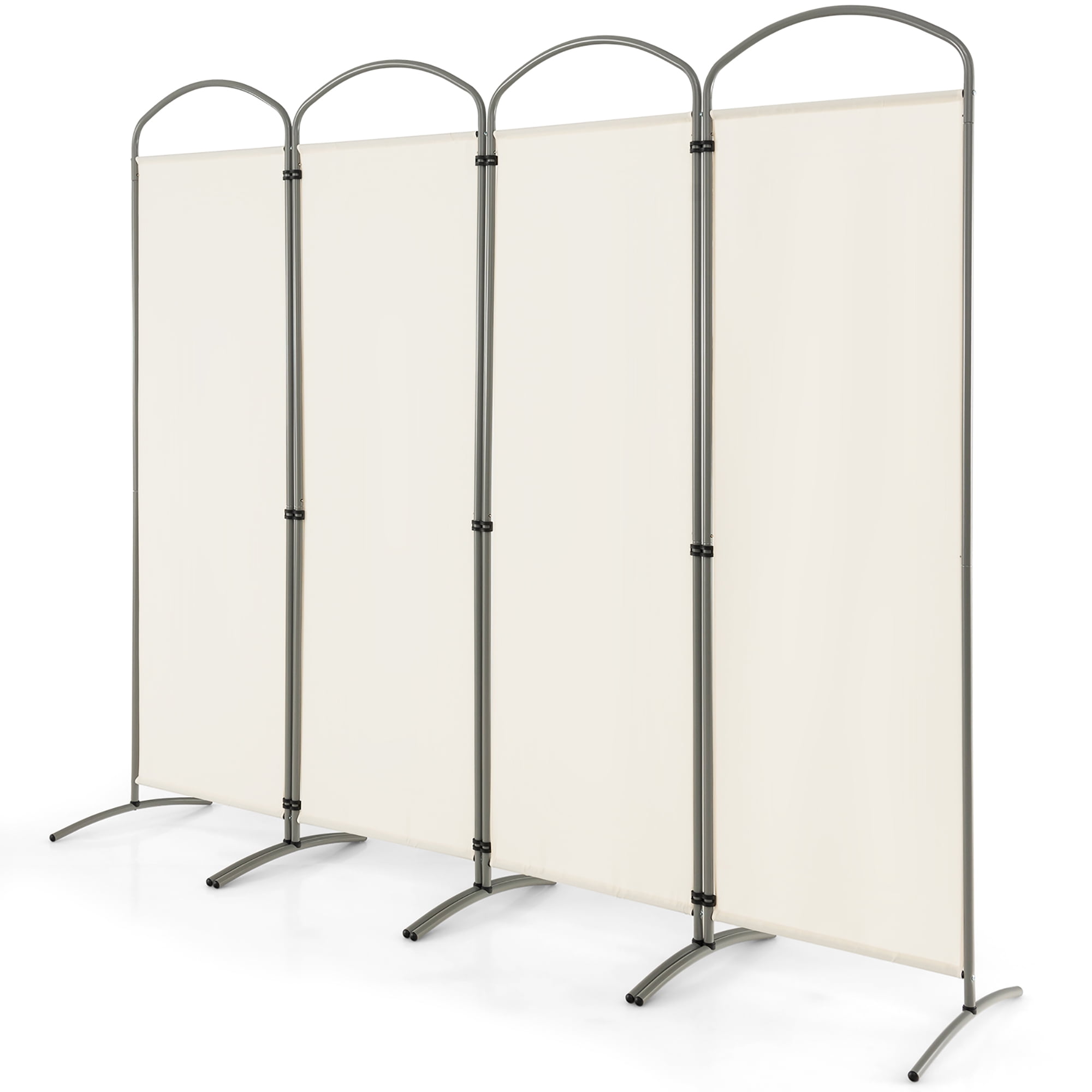 Costway 4 Panels Folding Room Divider 6 Ft Tall Fabric Privacy Screen ...