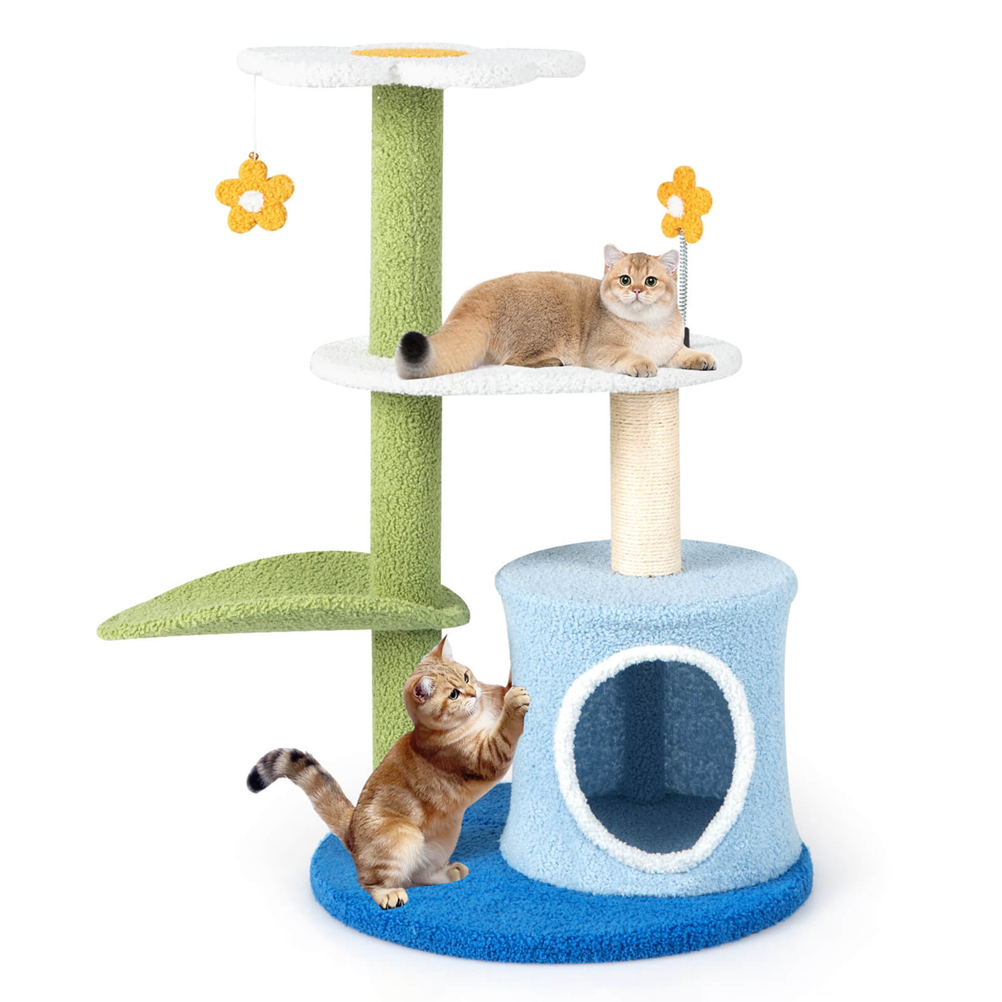 Costway 4-Tier Modern Cat Tree Tower Kitten Activity Center with Sisal ...