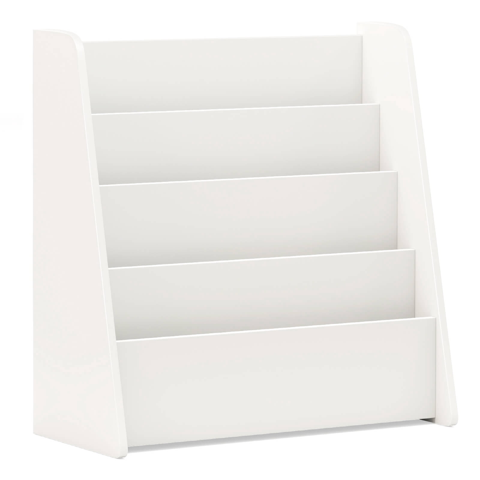 Costway 4-tier Kids Wooden Bookshelf Toddlers Book Rack with Deep ...
