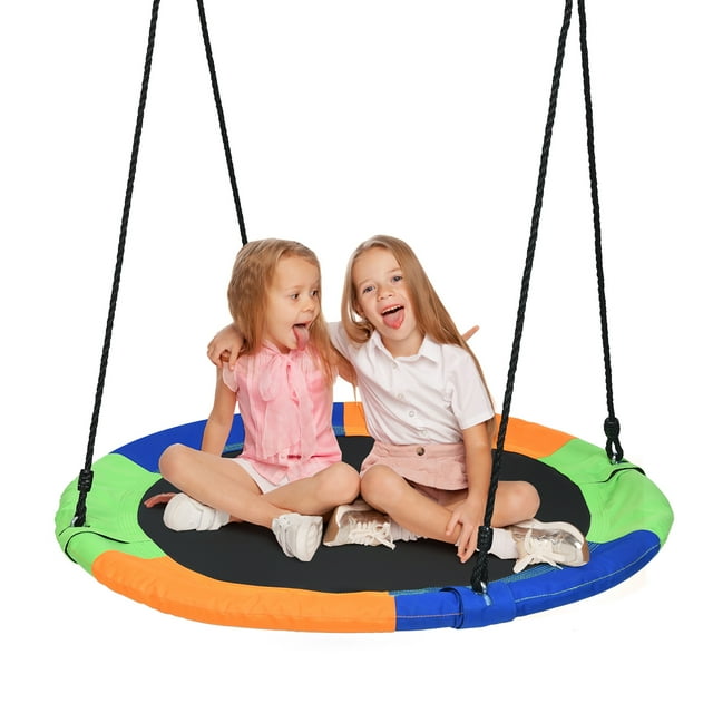 Costway 40'' Indoor/Outdoor Flying Saucer Tree Swing Set, Kids Play ...