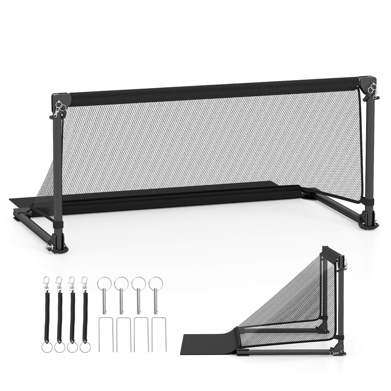 Costway 40”L x 18”W x 20”H Soccer Goal with Metal Frame Ground Stakes ...