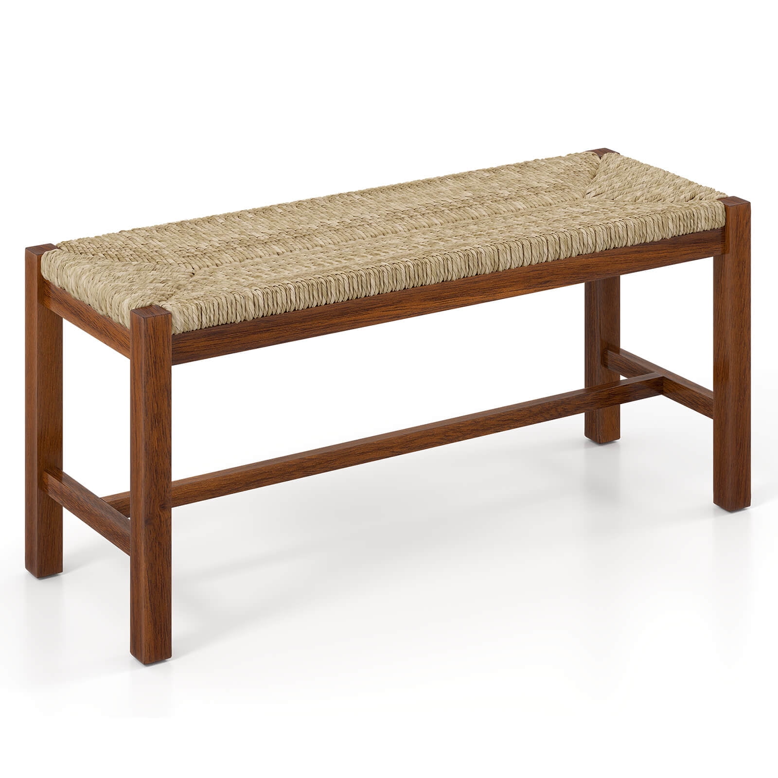 Costway 40" Long Wood Bench Indoor Dining Entryway End of Bed Bench ...