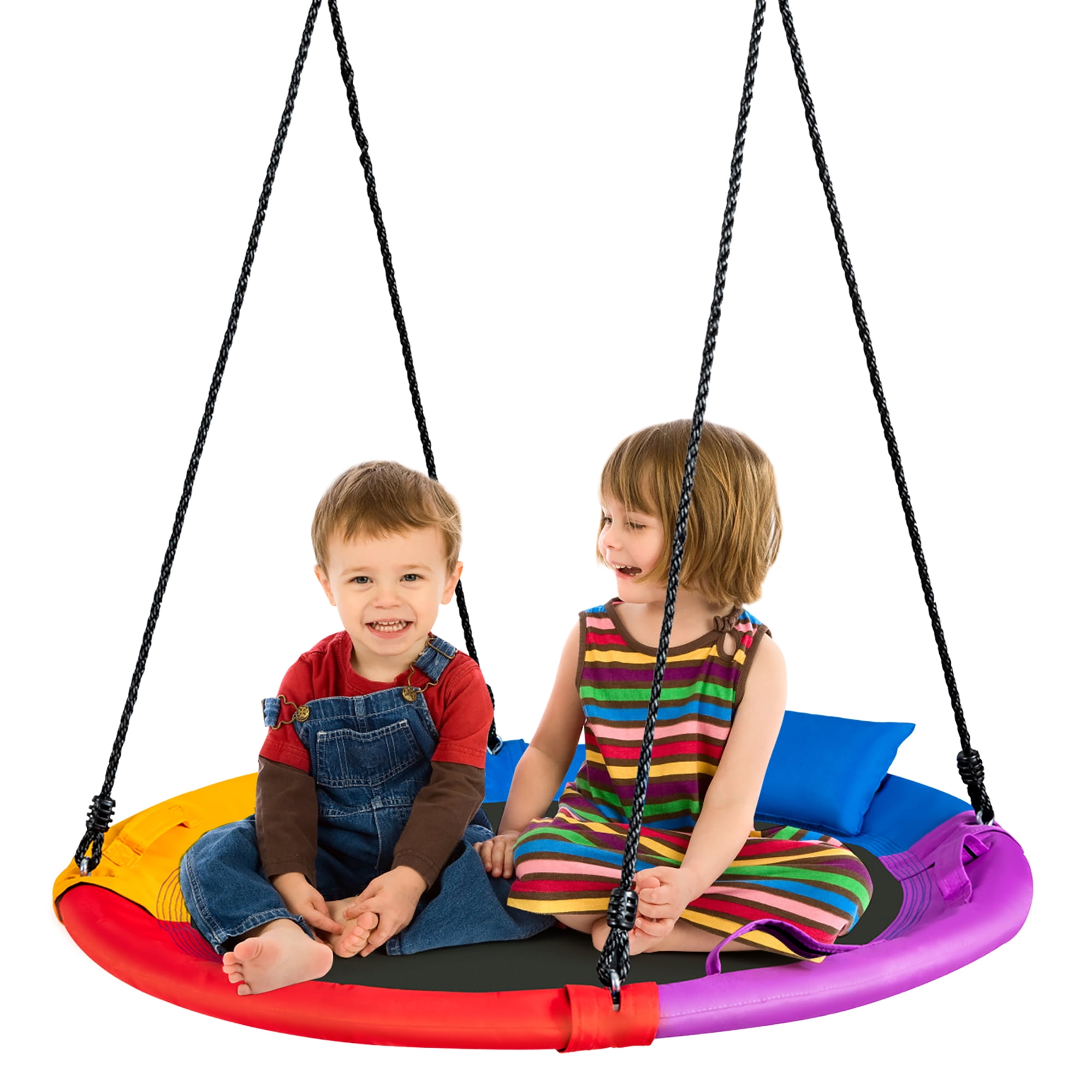 Costway 40'' Saucer Tree Hanging Swing Adults Outdoor Round Platform w ...