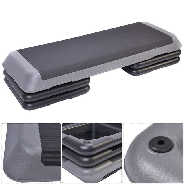 Costway 43'' Aerobic Stepper Step Cardio Fitness Exercise Adjust 4''-6 ...