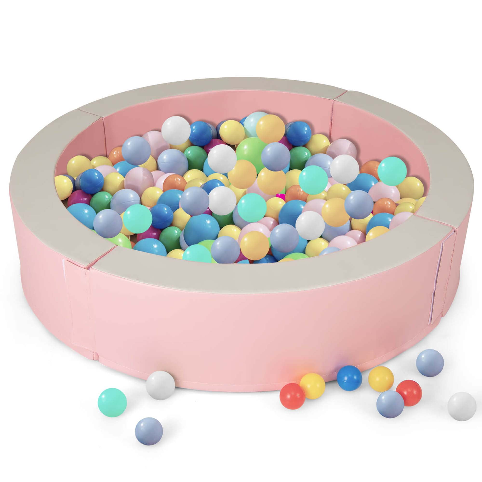 Costway 44.5" x 10" Baby Ball Pit Detachable Foam Ball Pit with 50 ...