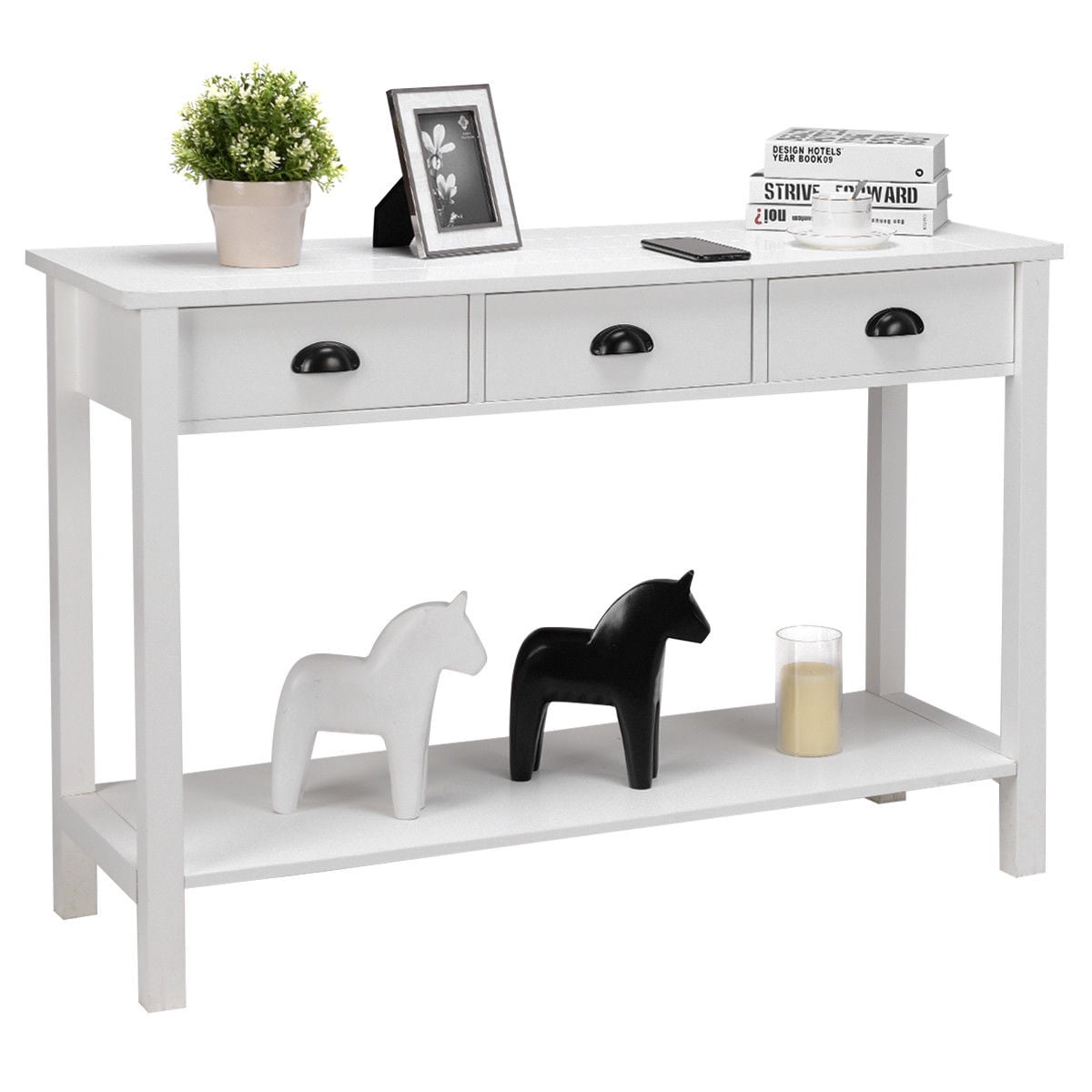 Costway 47" Console Narrow Table Hall Table Side With Accent Table ...