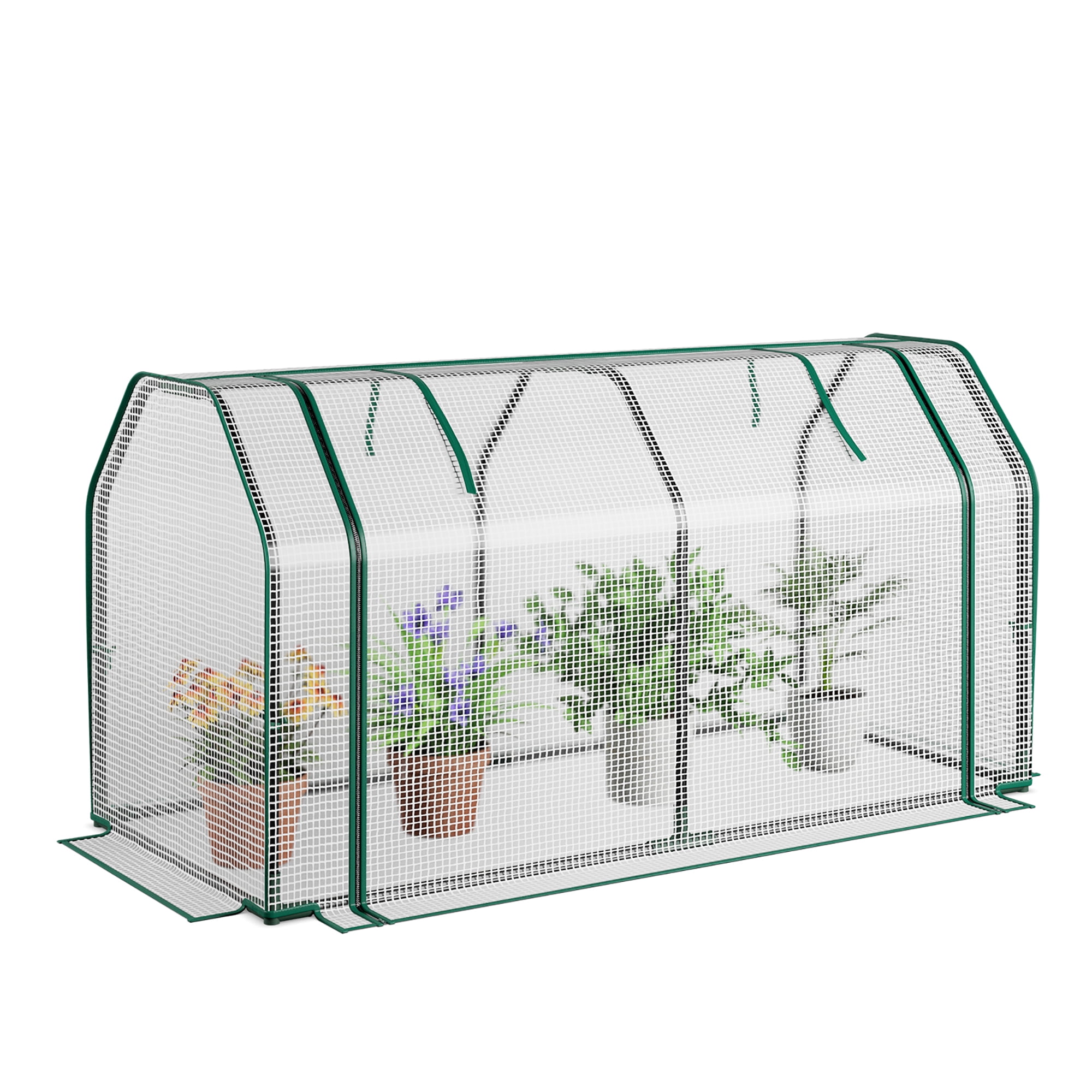 Costway 47" x 22" x 24" Portable Mini Greenhouse with 2 Zipper Doors ...