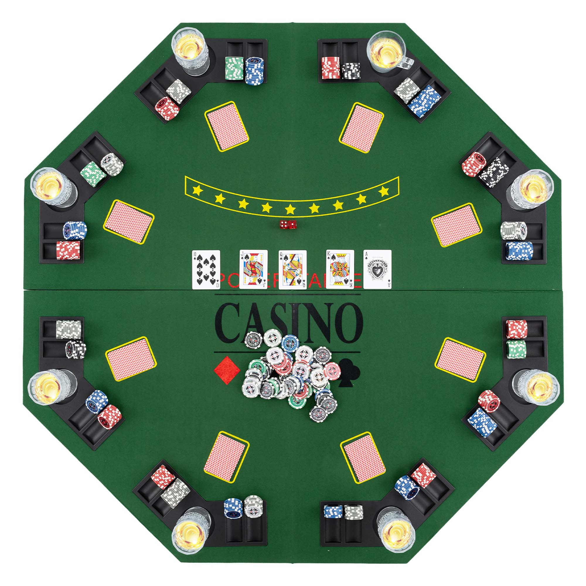 Costway 48" Poker Table Top - 8 Player Foldable Texas Holdem Poker ...