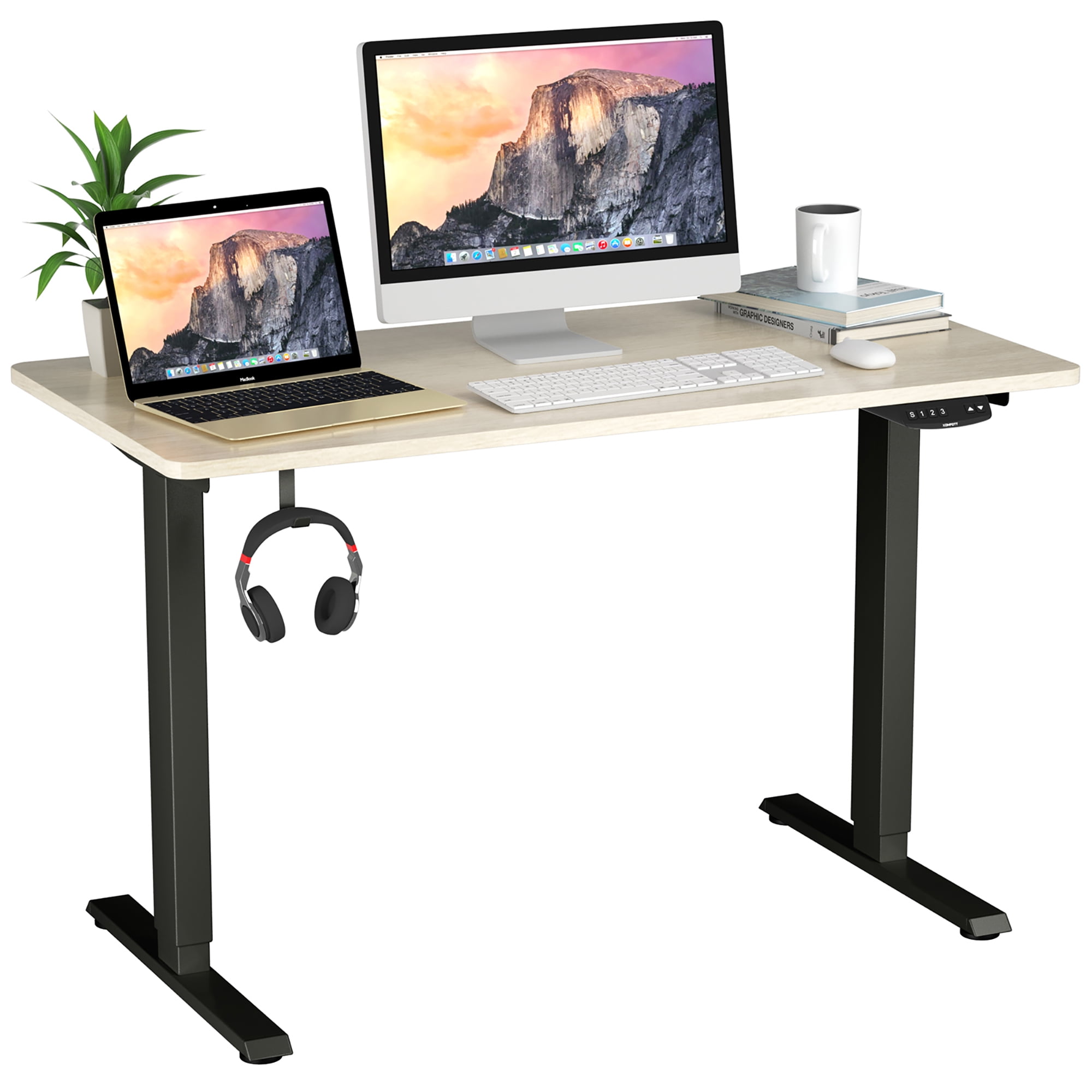 Costway 48'' x 24'' Electric Adjustable Standing up Desk Dual Motor w ...