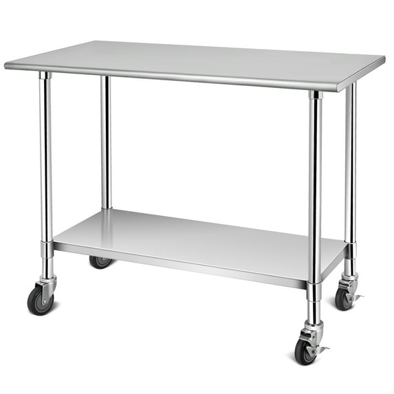 Costway 48'' x 24'' NSF Stainless Steel utility Commercial Kitchen Work ...