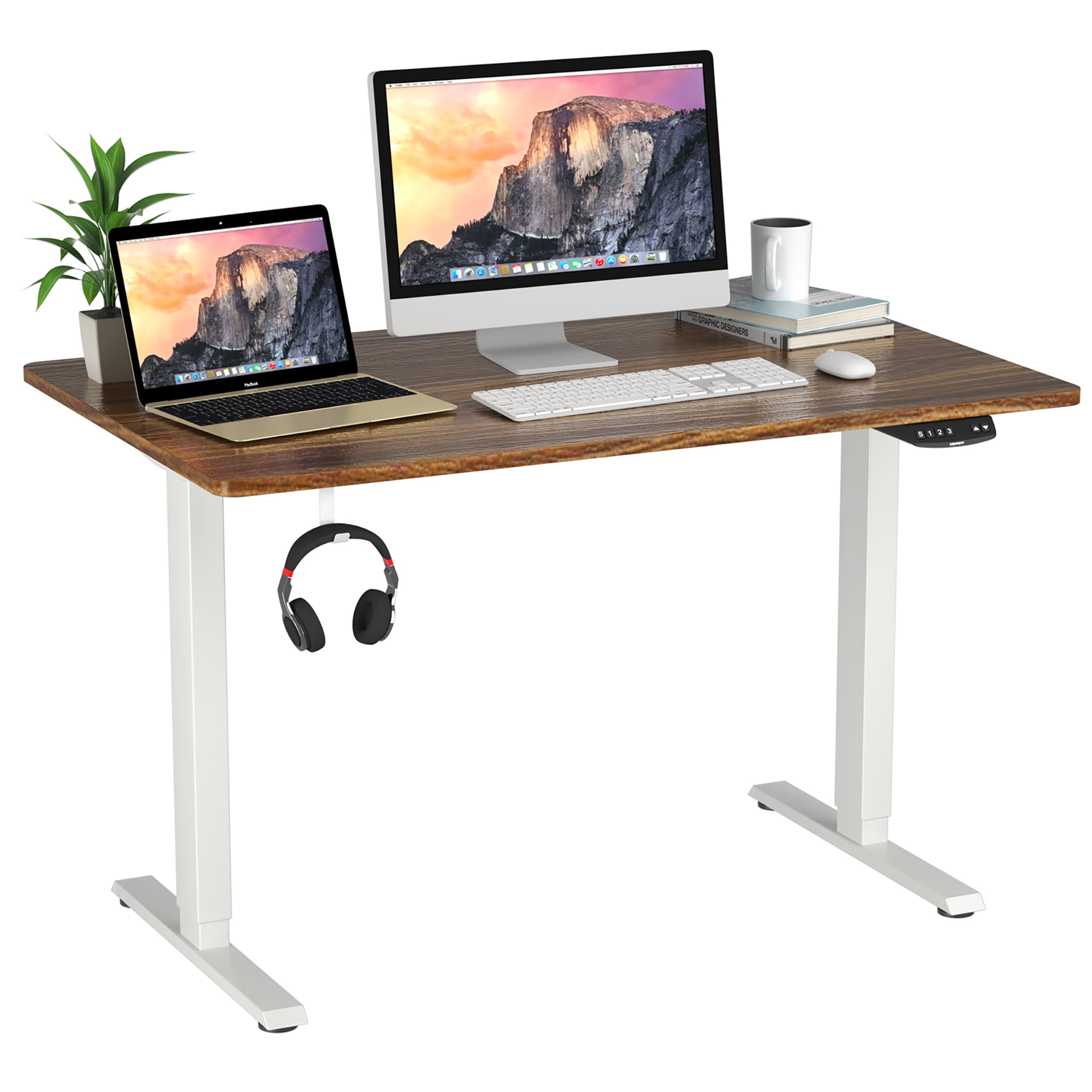 Costway 48'' x 30'' Electric Adjustable Standing up Desk Dual Motor w ...