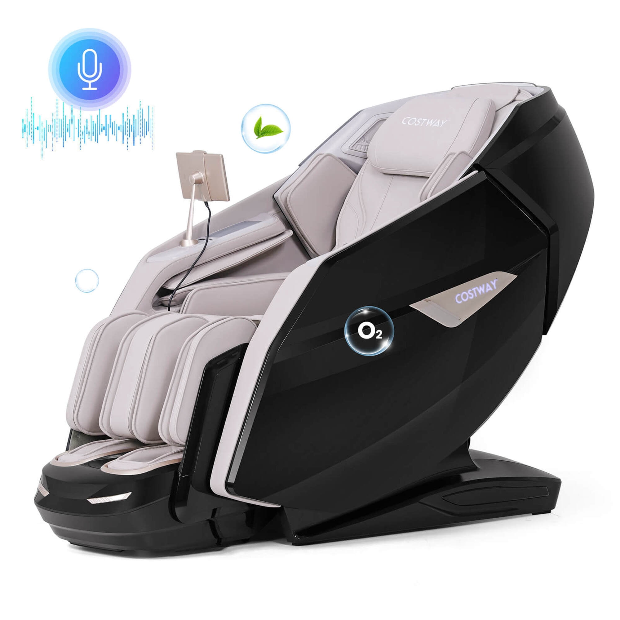 Costway 4D Dual Roller System Flexible Track Zero Gravity Full Body ...