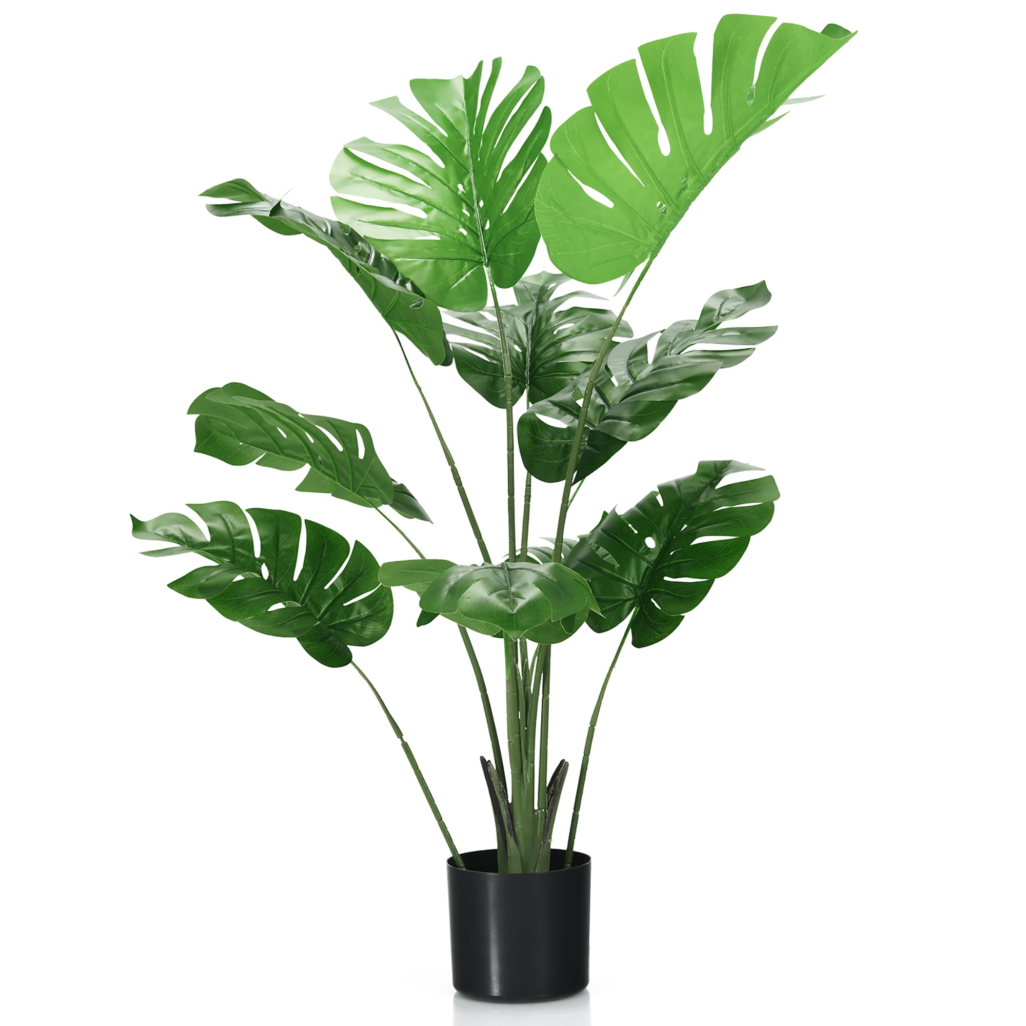 Costway 4FT Artificial Monstera Deliciosa Plant Palm Tree Indoor ...