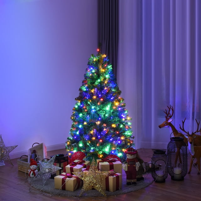 Costway 4Ft Pre-Lit Artificial Christmas Tree Hinged 100 LED Lights ...