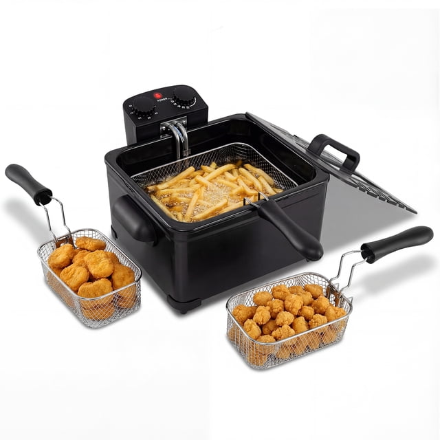 Costway 5 Liter Electric Deep Fryer 1700W Oil Fryer with 3 Detachable ...