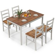 Costway 47'' Light Gray Dining Table for Small Spaces, Kitchen Dinner ...