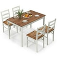 Costway Wooden Dining Set with Rectangular Table and 4 Chairs ...