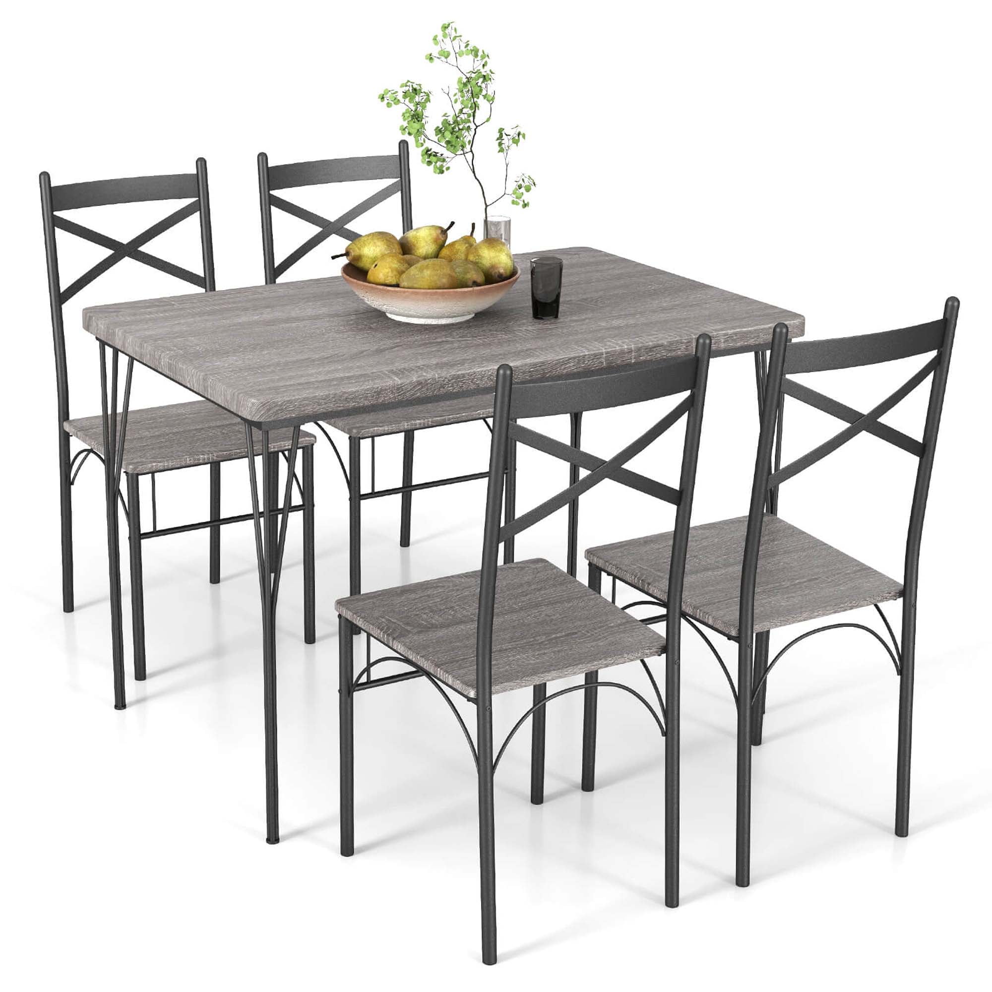 Costway 5-Piece Large Dining Table Set for Kitchen Room with Four ...