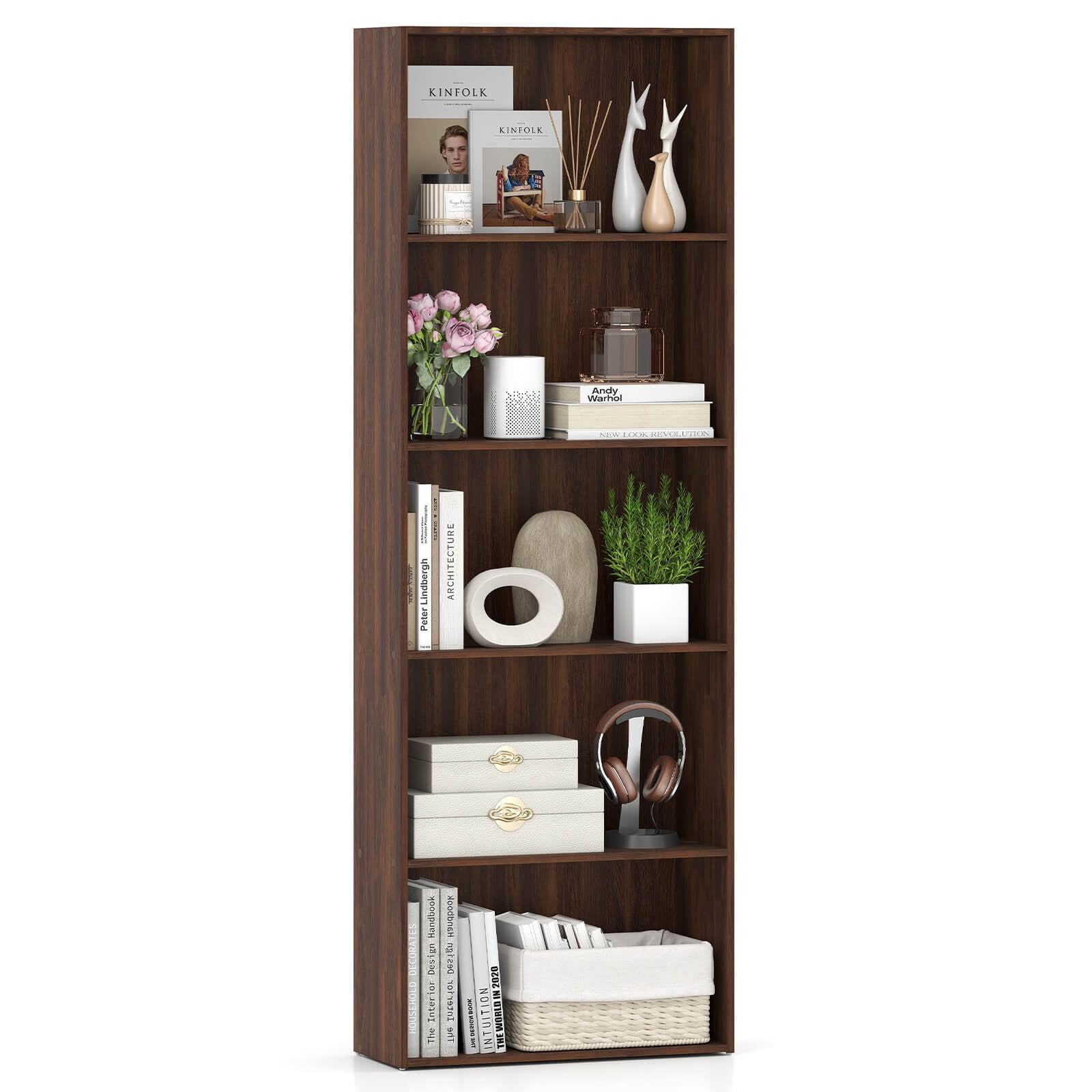 Free Shipping! Costway 5-Shelf Storage Bookcase Stand Modern Multi ...