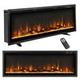 Costway 50'' Electric Fireplace, Recessed Wall Mounted Freestanding ...