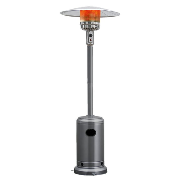 46,000 BTU Standing Patio Heater, Steel Gray Aluminum Outdoor Heater ...