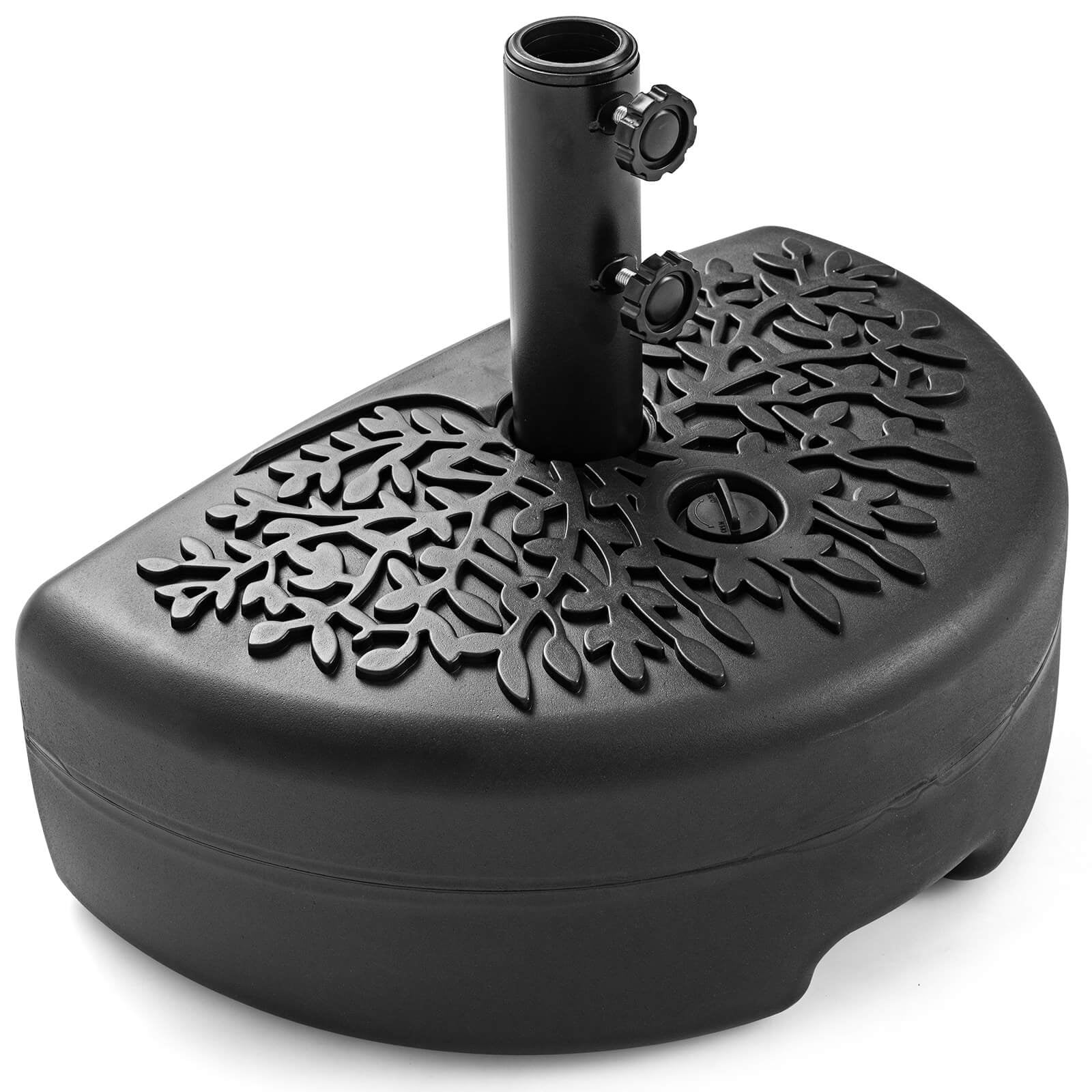 Costway 55 LBS Half Round Patio Umbrella Base, Water&Sand Fillable ...