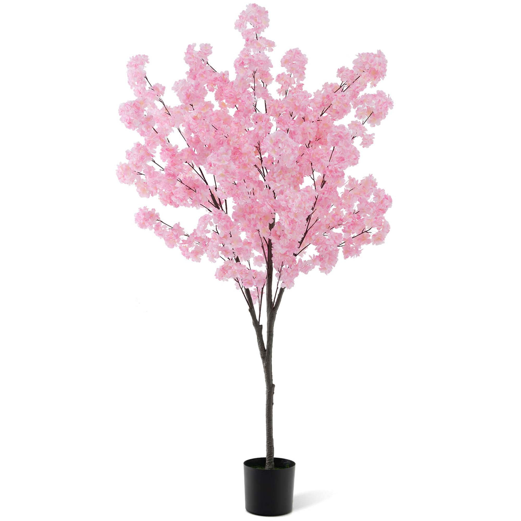 Costway Artificial Cherry Blossom Tree, 6.5 FT, 900 Pink Flowers ...