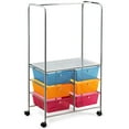 Costway 6-Drawer Rolling Storage Cart, Office School Organizer ...