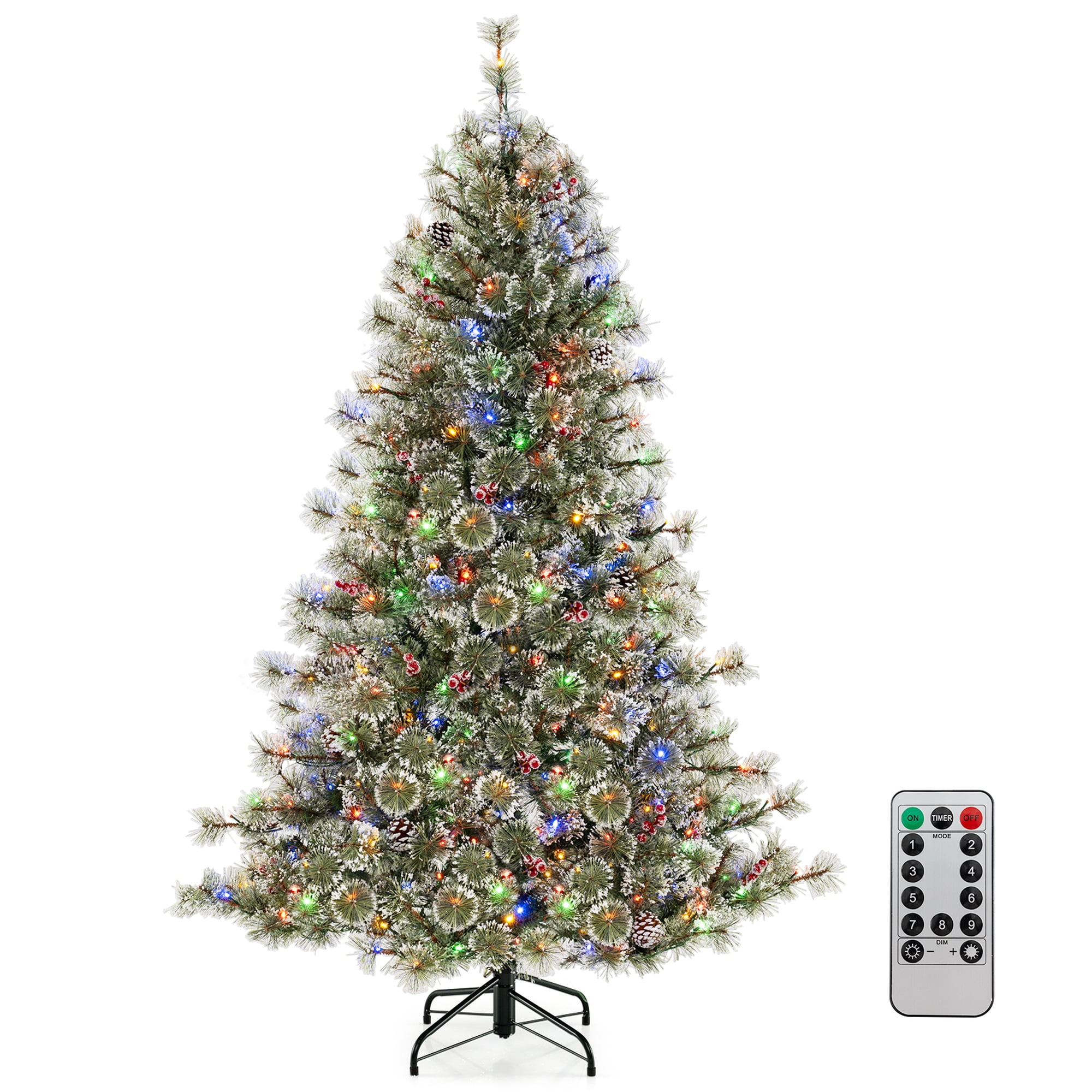 Costway 6 FT Artificial Christmas Tree with 360° Quick Power Connector 598 Pine Needles ...