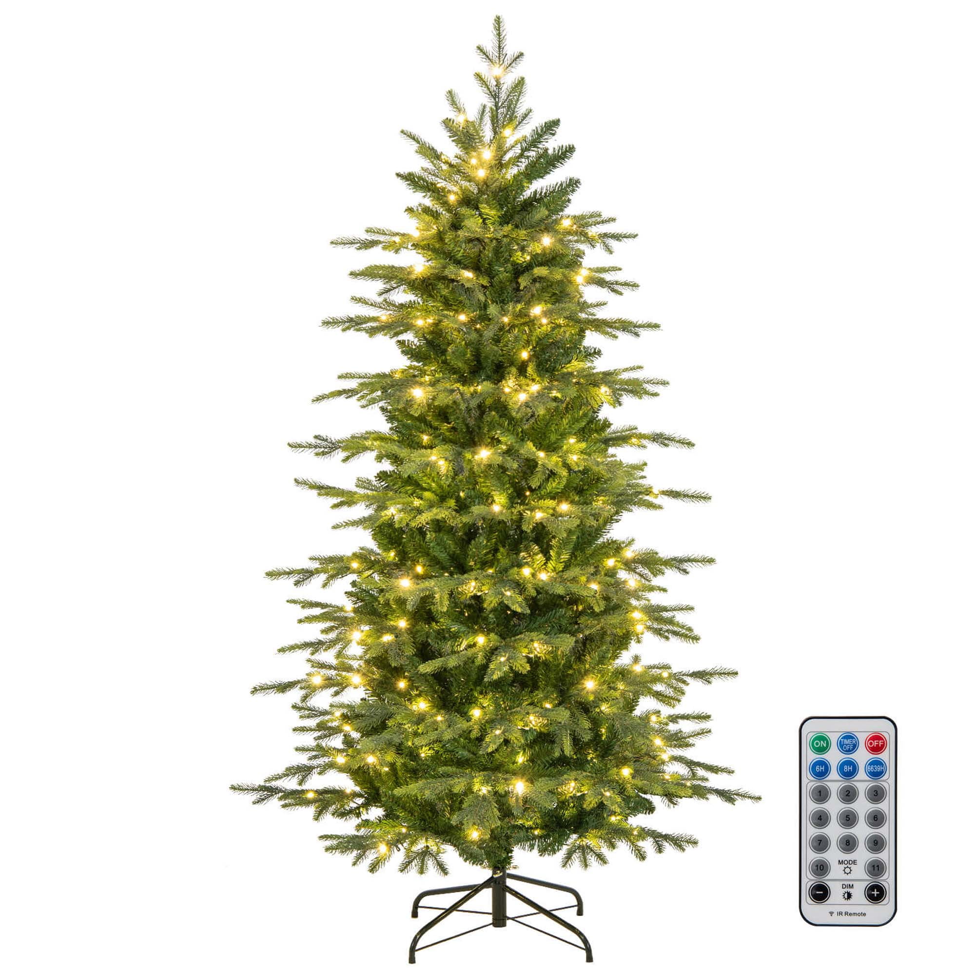 Costway 6 FT Artificial Christmas Tree with 714 Branch Tips 260 LED ...