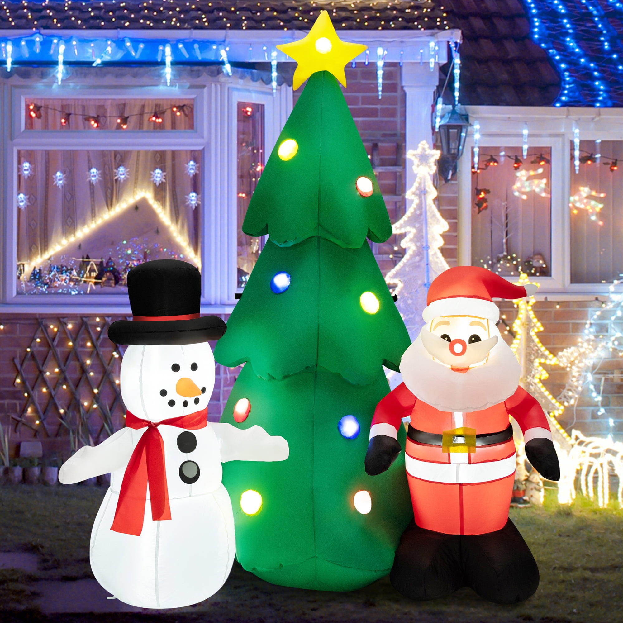 Costway Outdoor Large 6 FT Tall Lighted Inflatable Christmas Decoration ...