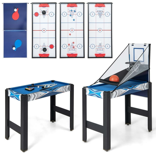 Costway 6-In-1 Combo Game Table with Pool, Basketball, Billiards, Ping ...