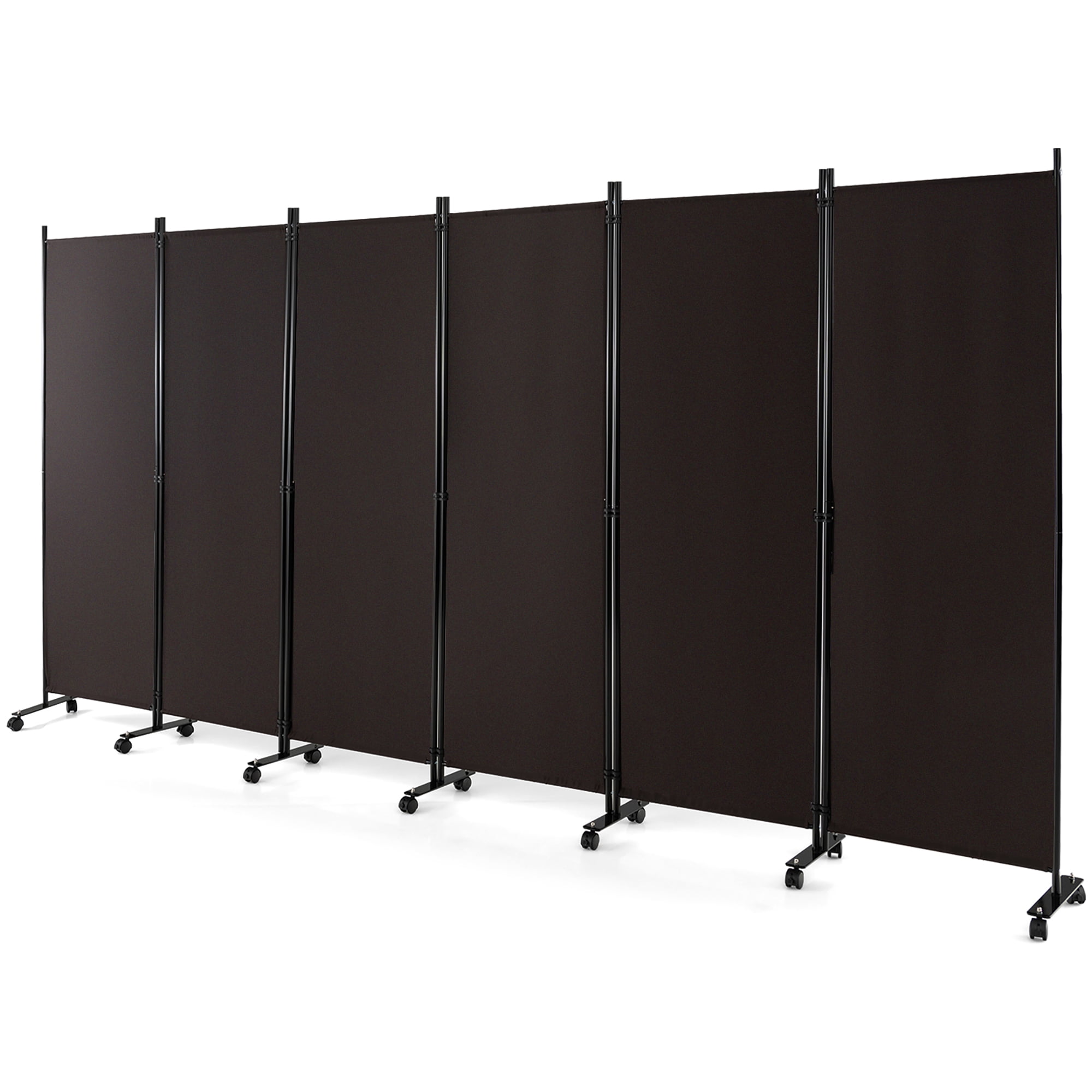 Costway 6-Panel Folding Indoor Home Temporary Partition, Rolling ...