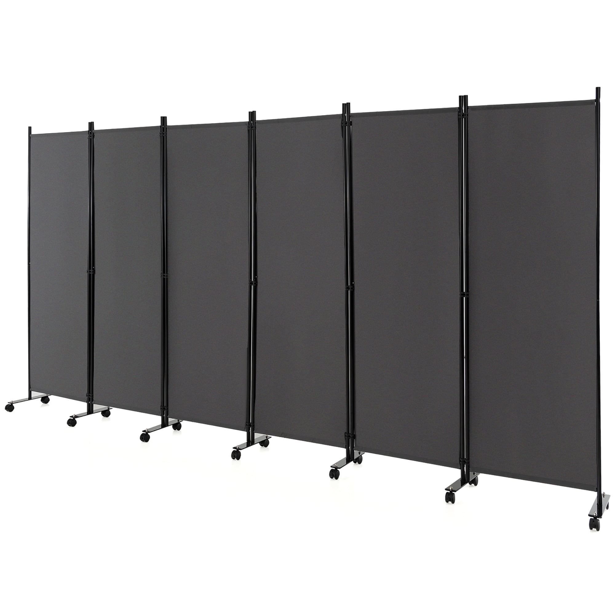 Costway 6-Panel Room Divider, 6FT Rolling Privacy Screen with Lockable ...