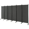 Costway 6-Panel Room Divider, 6FT Rolling Privacy Screen with Lockable ...