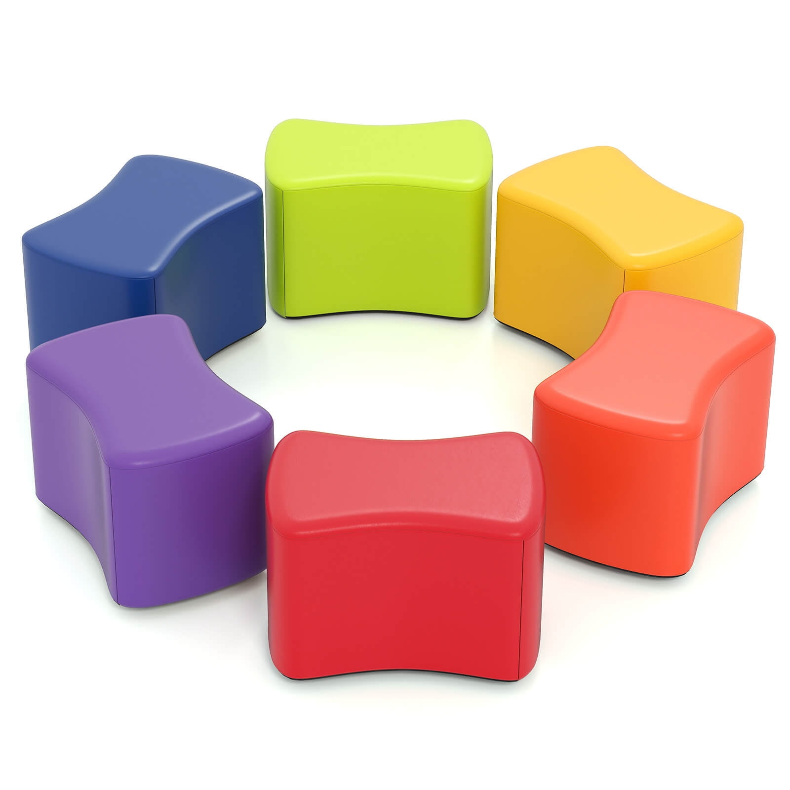 Costway 6-Piece Butterfly Stools with Waterproof PU Cover Preschools ...