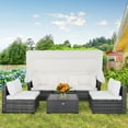Costway 6-Piece Patio Set with Canopy for Hotel Outdoor Spaces ...