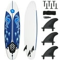 Costway 6' Foam Surfboard with Hard Bottom, 3 Fins & Leash for Beach ...