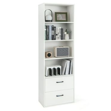 Homfa 71" Tall Bookcases with 3 Large Drawers, 3 Tier Wooden Storage ...