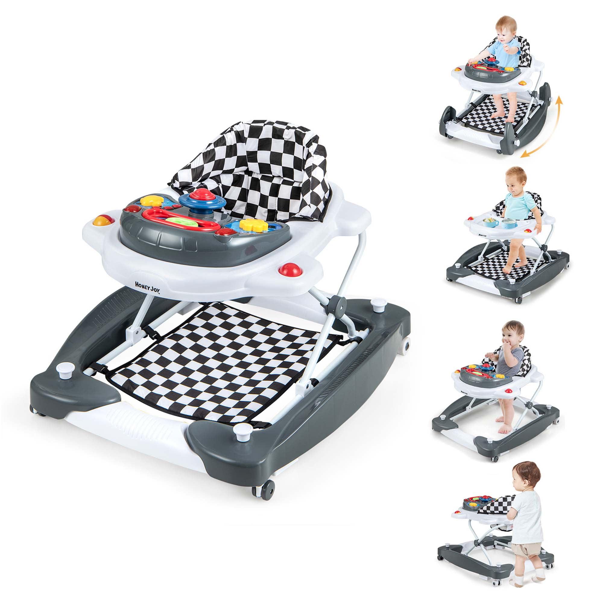 Costway 6 in 1 Baby Walker Adjustable Walker & Activity Center with ...