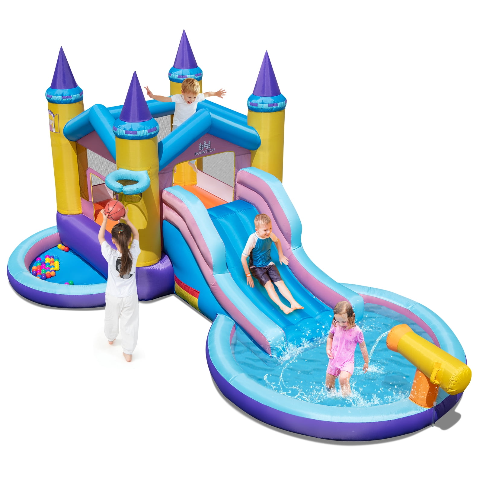 Costway 6 in 1 Kids Inflatable Water Slide with Slide Splash Pool (Without Blower) - Walmart.com