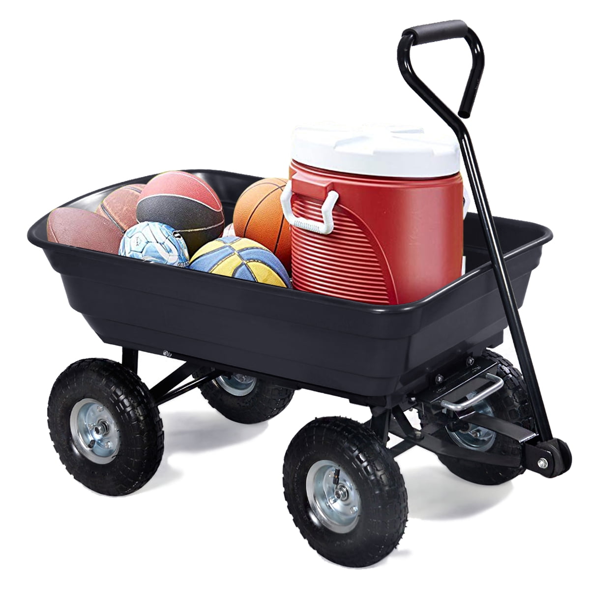 Costway 660lb Garden Lawn Heavy Duty Dump Cart Dumper Wagon Carrier ...