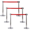 Costway 6Pcs Stanchion Posts, Queue Pole with Retractable Red Belt ...