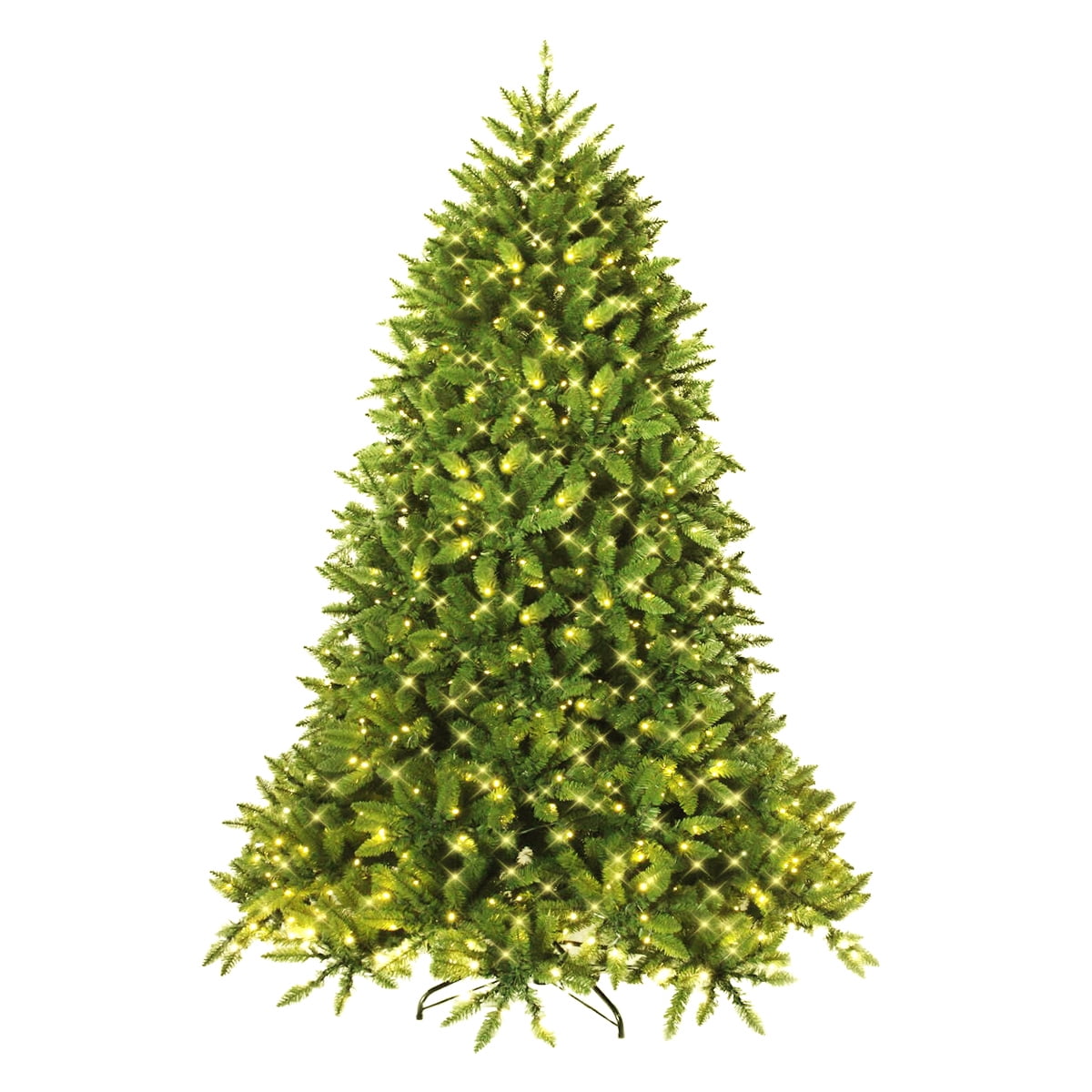 Costway 6ft Pre-lit PVC Christmas Fir Tree with 650 LED Lights & 8 ...